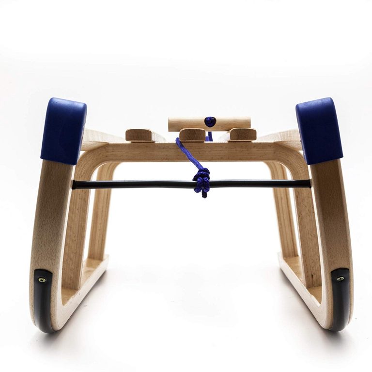 Wooden Snow Sled 40'' Davos with Backrest - Snowsledsonline.com