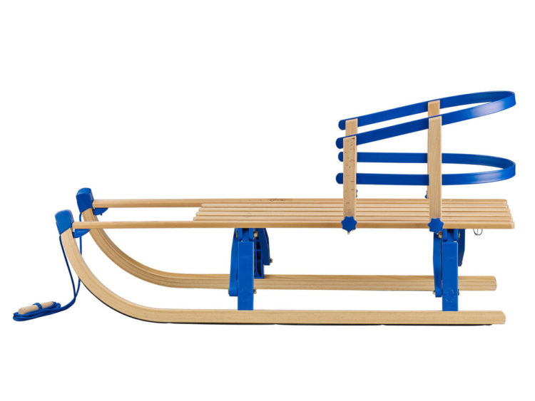 VT-Sport Folding Wooden Horned Snow Sled with Backrest and Footmuff 40 ...