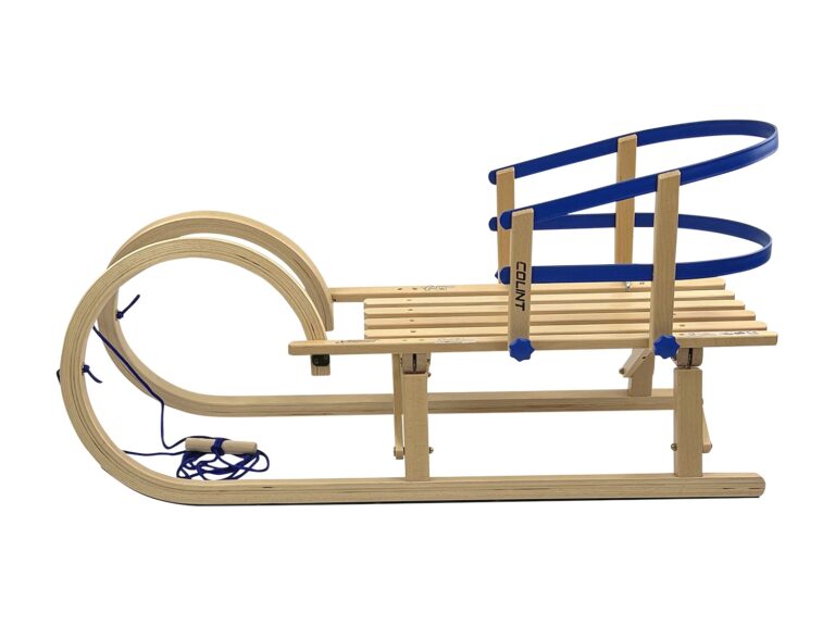 VT-Sport Folding Wooden Horned Snow Sled with Backrest and Footmuff 40 ...
